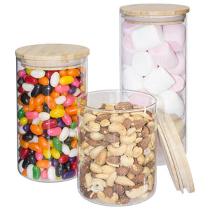 Jeanine Glass Jar & Wood Lid - Various Sizes